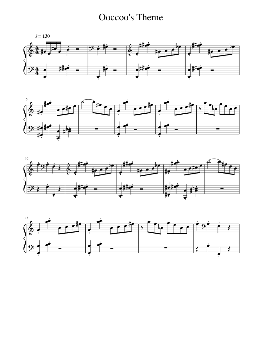 Ooccoo's Theme - piano tutorial