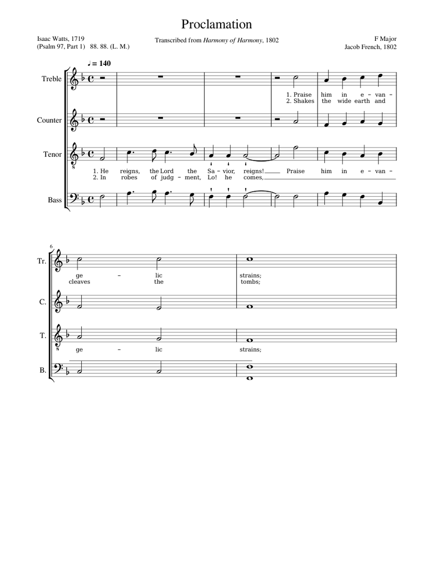 Proclamation - Jacob French Sheet music for Bass guitar (Solo ...
