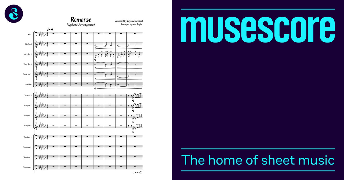 Remorse – Odyssey Eurobeat Sheet music for Piano, Trombone, Saxophone ...