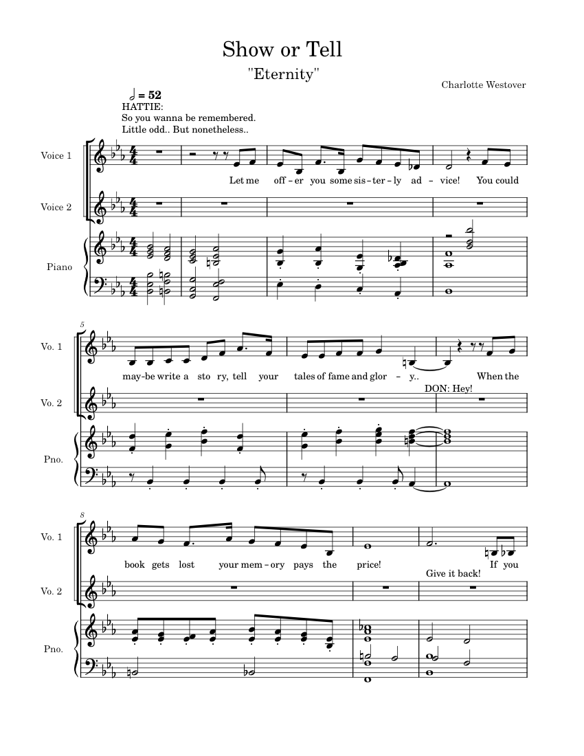 Show_and_Tell Sheet music for Piano, Vocals (Mixed Trio) | Musescore.com