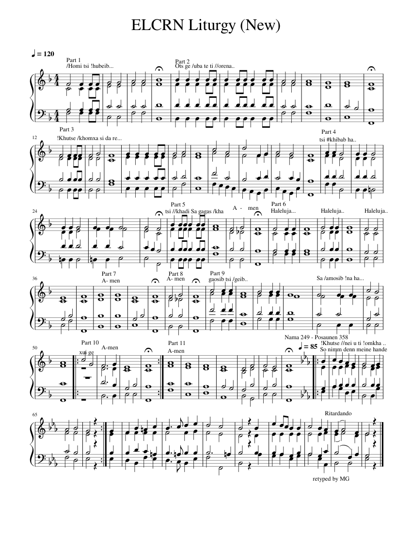 Liturgy of ELCRN (New) Sheet Music for Piano (Brass Ensemble) easy ...