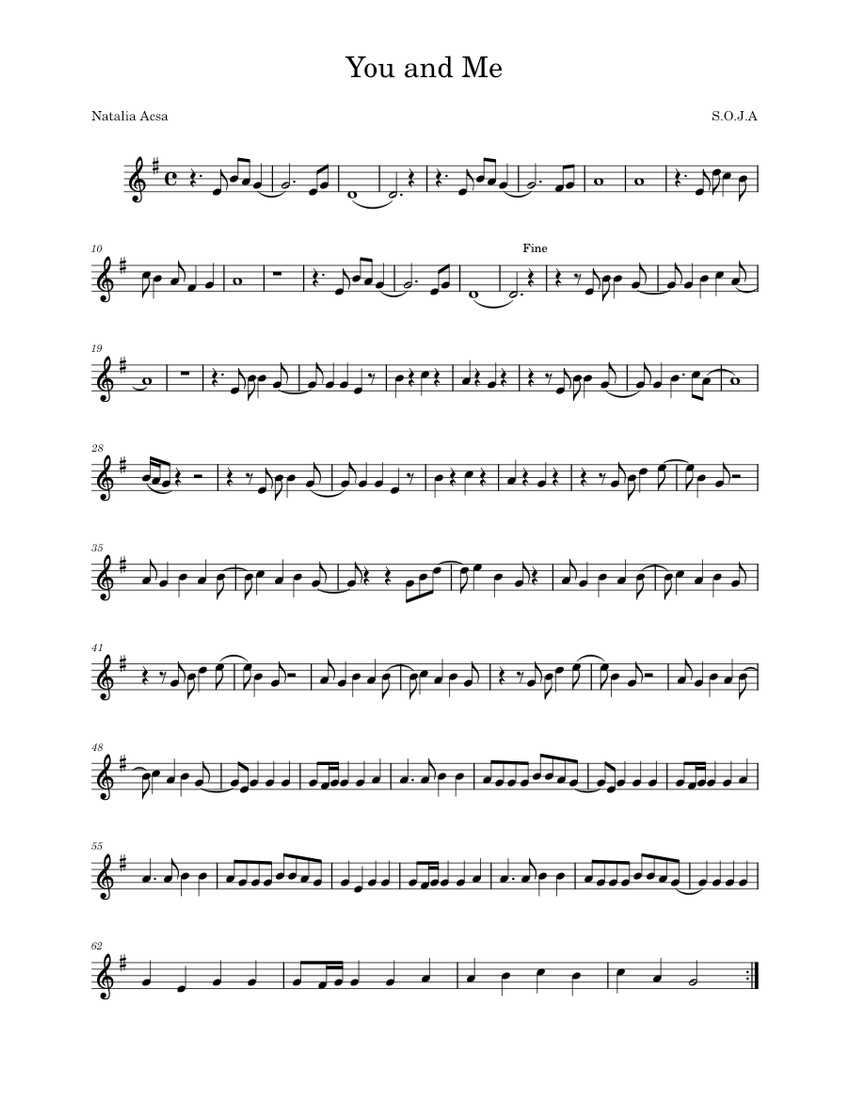 You and me – Soja Sheet Music for Piano (Solo) easy | MuseScore.com