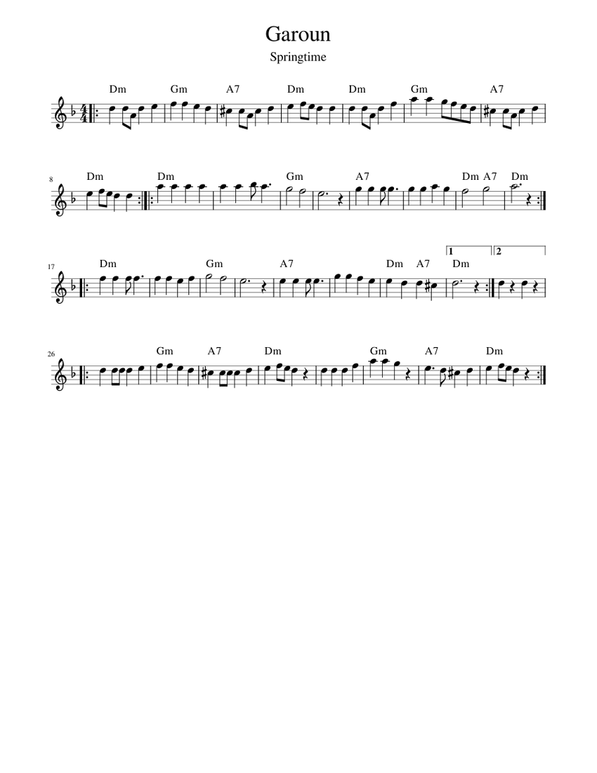 Garoun Sheet music for Piano (Solo) Easy | Musescore.com