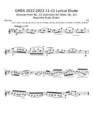 Ferling Etude 12 Sheet Music for Saxophone alto (Solo) | MuseScore.com