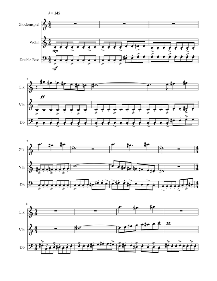 Archie assignement, first draft Sheet music for Contrabass ...