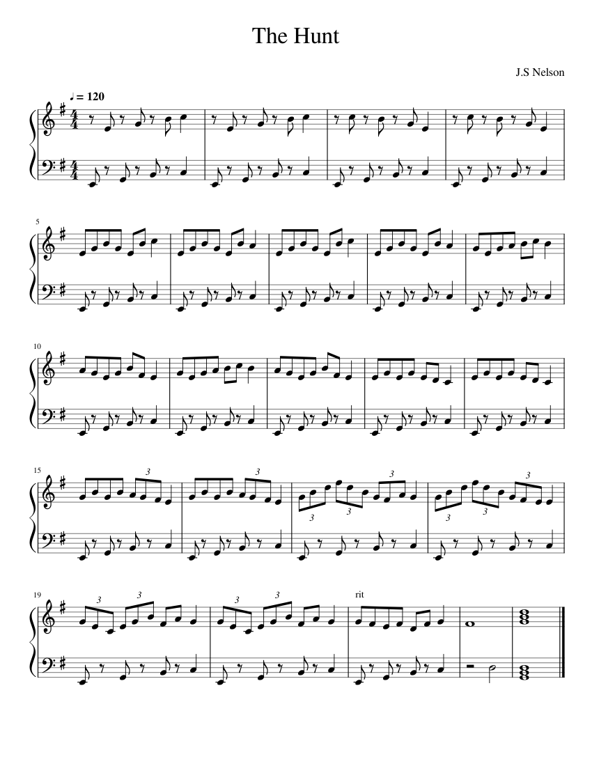 The Hunt Sheet Music for Piano (Solo) easy | MuseScore.com
