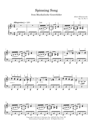 Spinning song – Albert Ellmenreich Sheet Music for Piano (Solo ...
