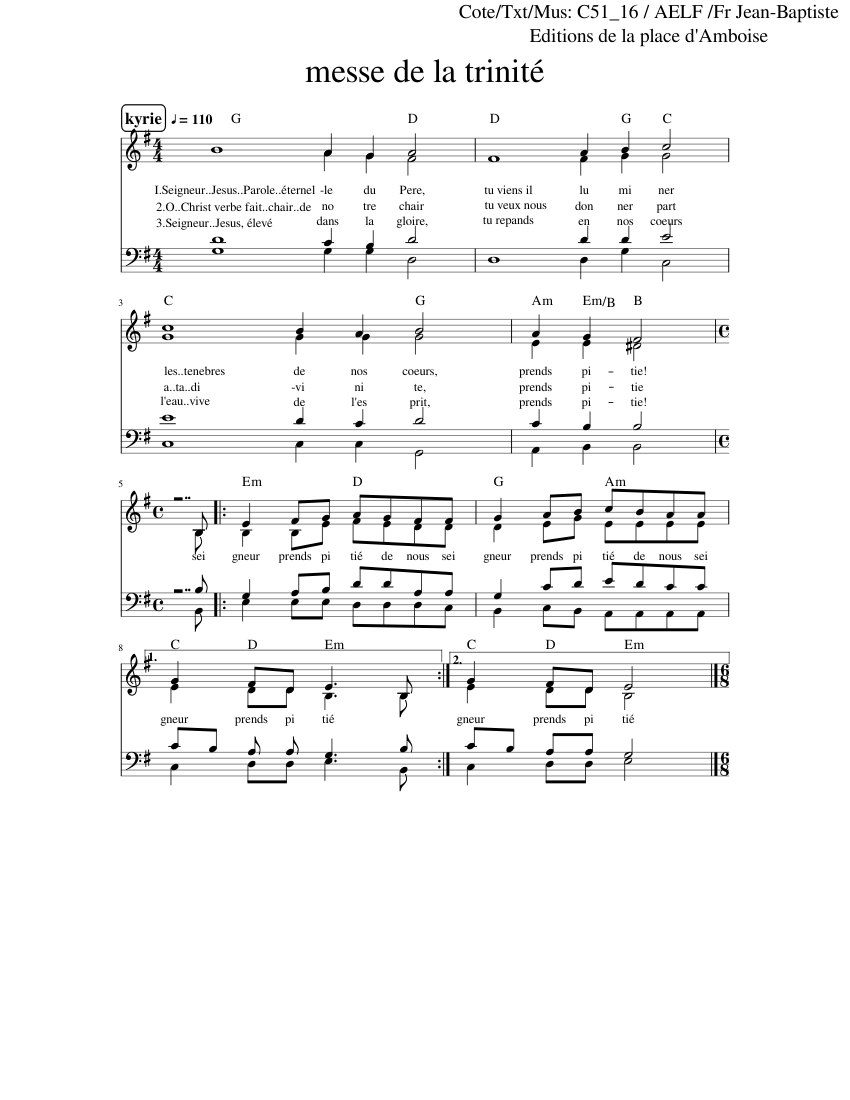 messe trinite entier-C51 16-DP-SATB-ORDI Sheet music for Vocals (SATB) | Musescore.com
