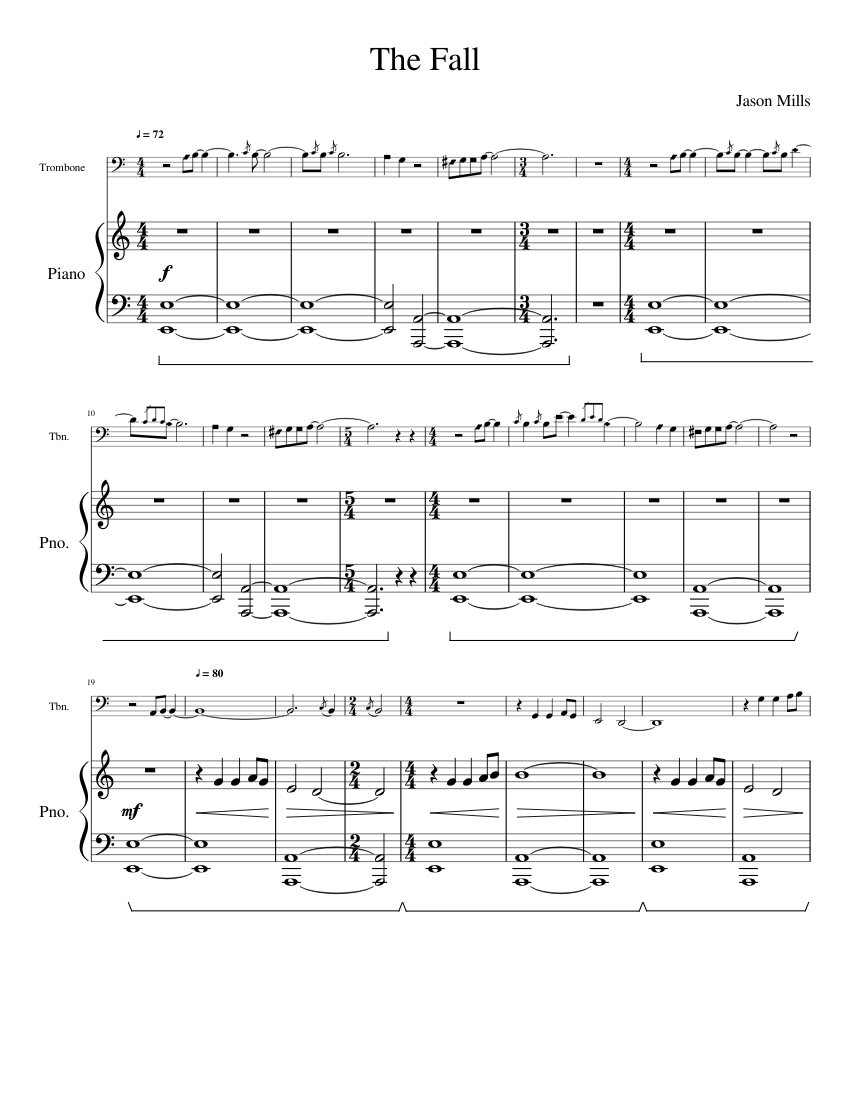 The Fall Sheet music for Piano, Trombone (Solo) | Musescore.com