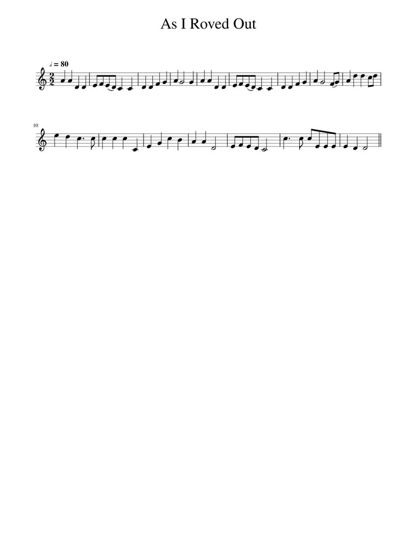 As I Roved Out Sheet music for Piano (Solo) Easy | Musescore.com