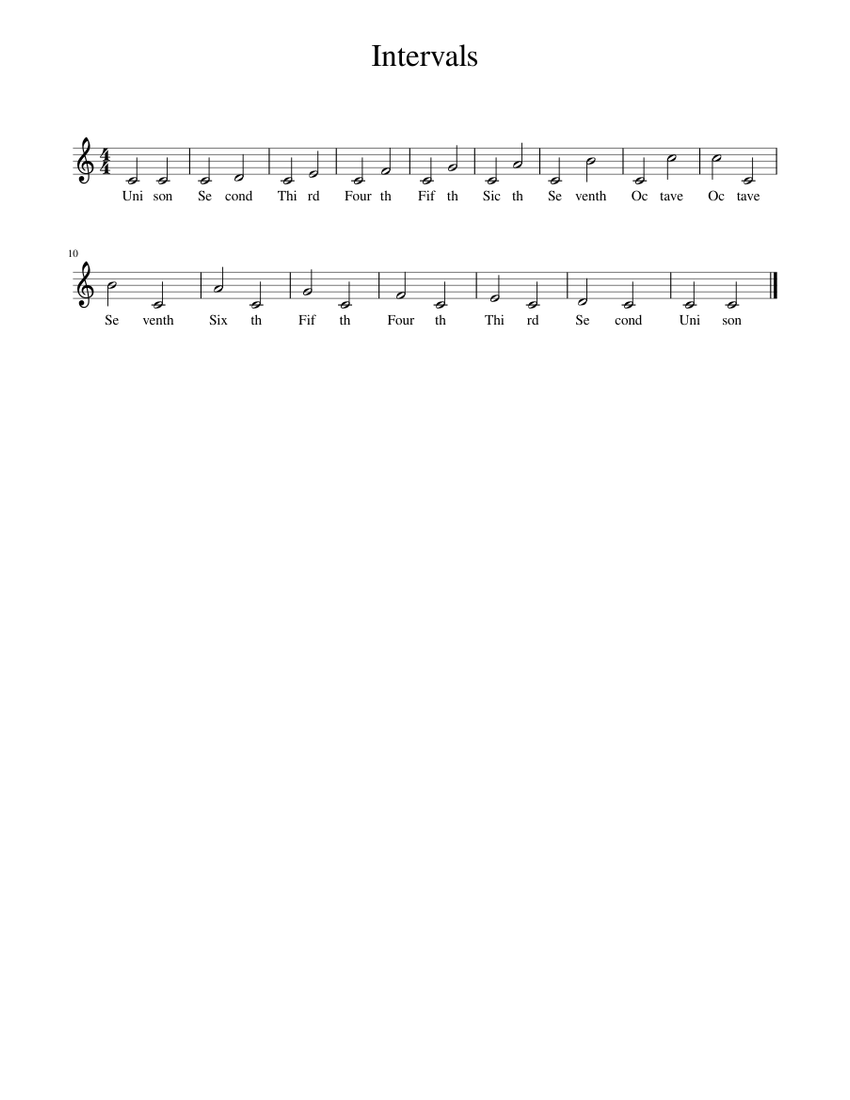 Intervals Sheet music for Soprano (Solo) | Musescore.com