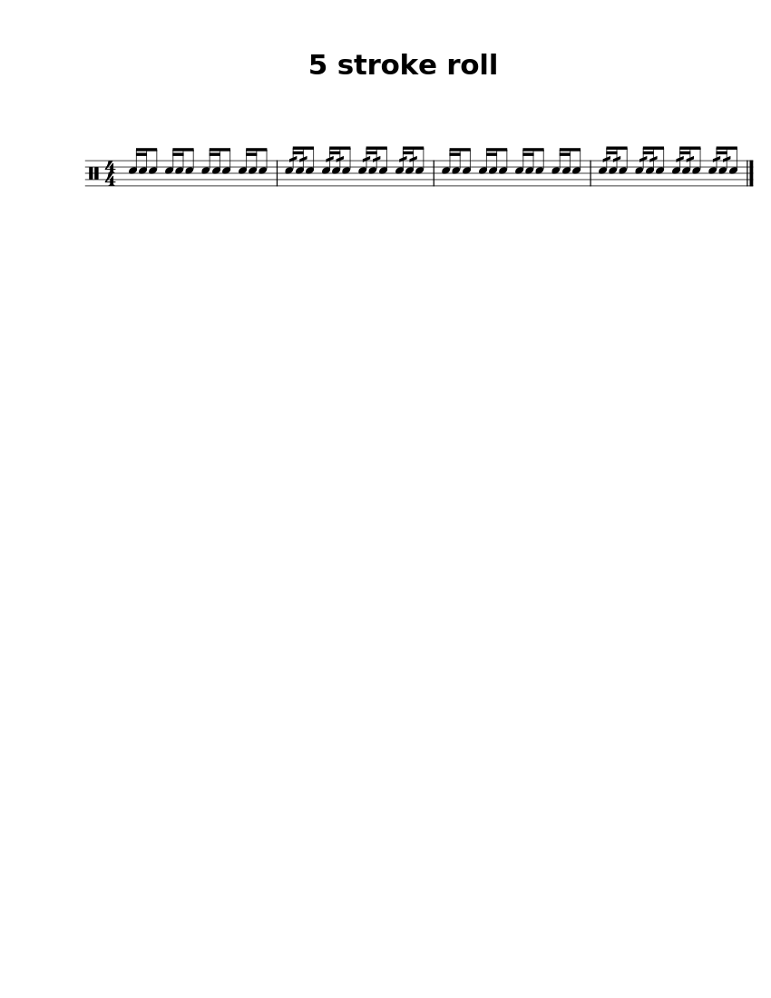 5 stroke roll Sheet music for Snare drum (Solo) | Musescore.com