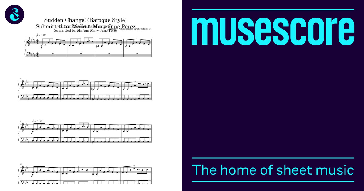 Sudden Change - Charlie Sheet Music for Piano (Solo) Easy | MuseScore.com