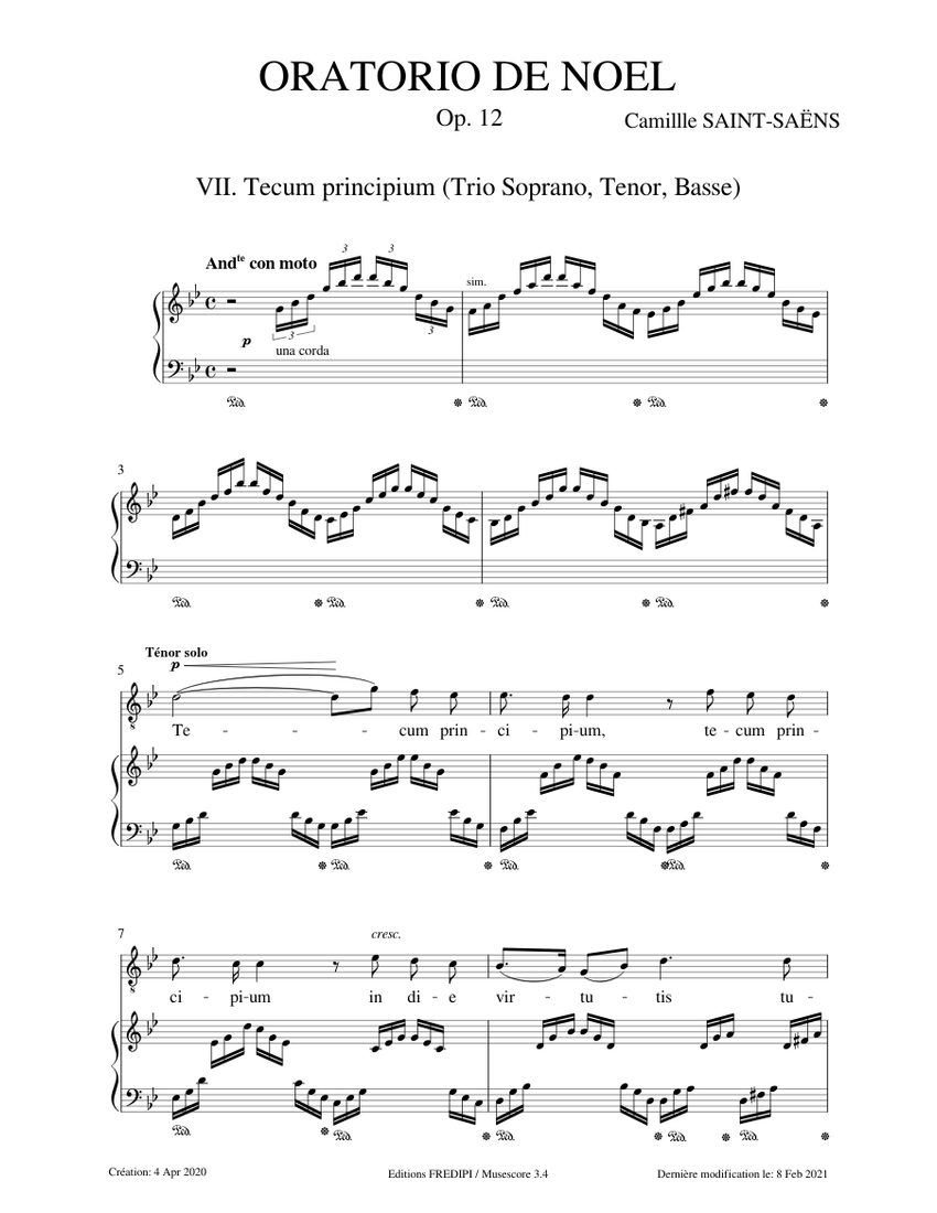 Oratorio de Noël, Op.12, Tecum principium (Vocal score) de Camille ...