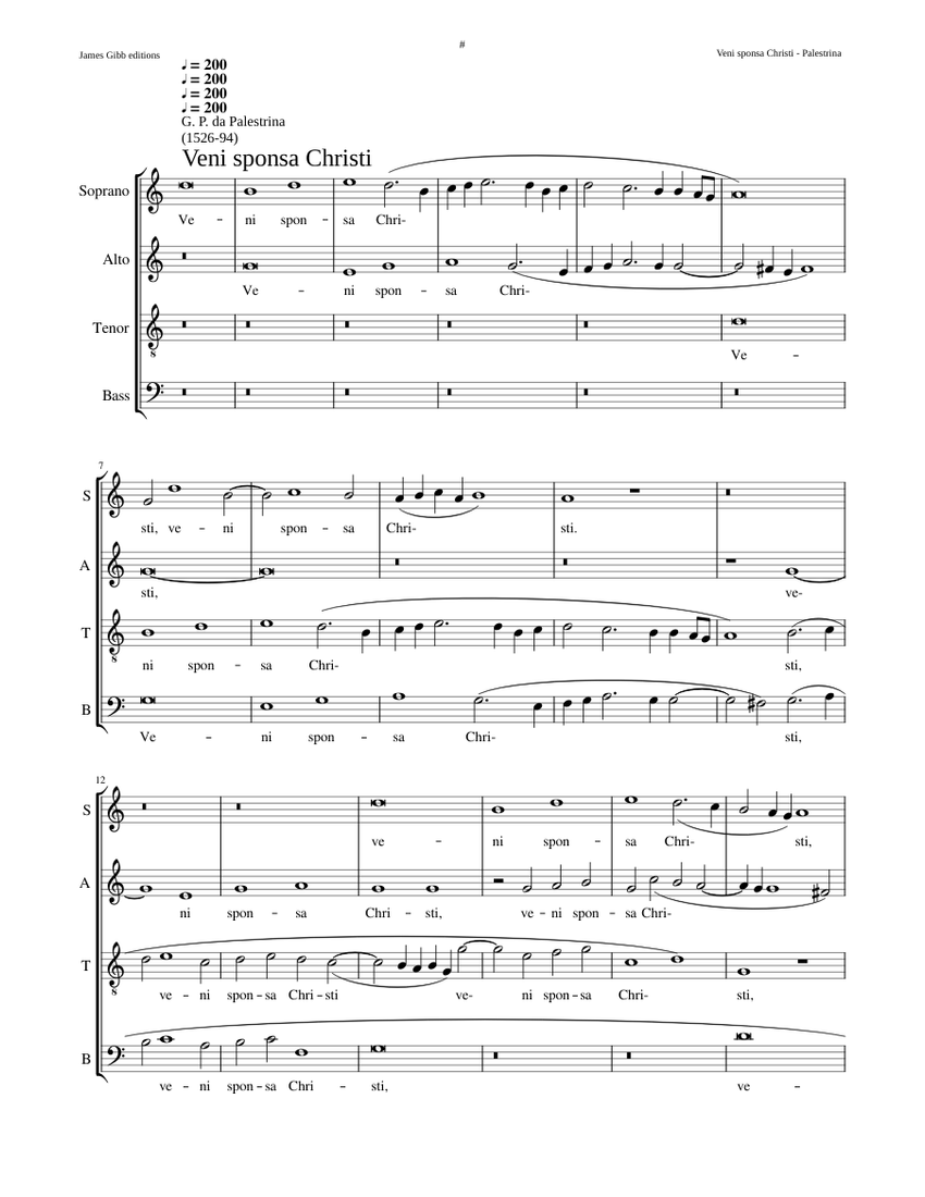 Veni sponsa Christi - Giovanni Pierluigi da Palestrina - piano tutorial
