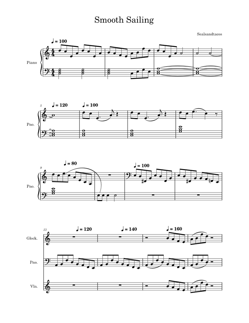 Smooth Sailing Sheet music for Piano, Bassoon, Contrabass, Timpani ...