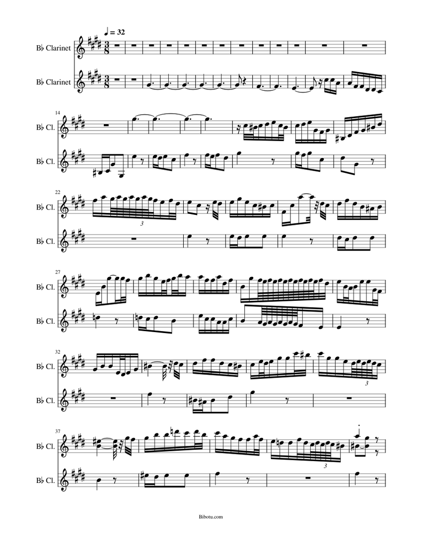 Bb BWV 1042 n2 2mov 4# Bach for Bb Clarinet Sheet music for Clarinet in ...
