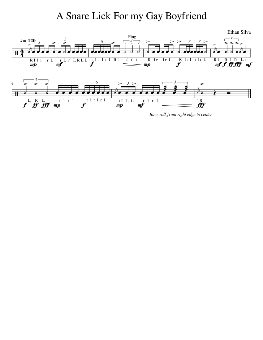 A_Snare_Lick_For_my_Gay_Boyfriend Sheet Music for Snare drum (Solo ...