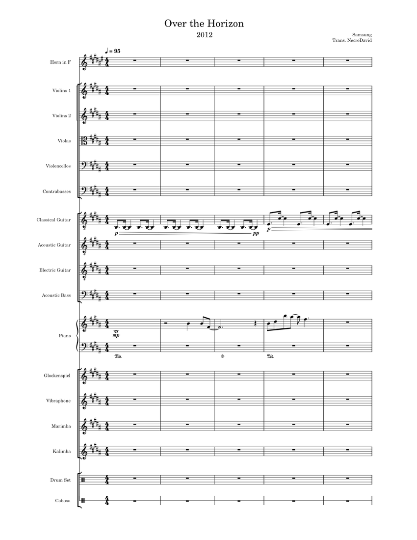Over The Horizon 2012 – Samsung [READ DESCRIPTION!] Sheet Music for ...