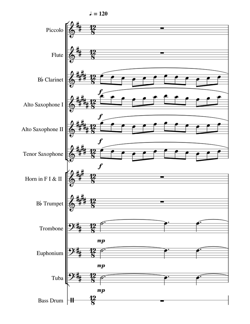 Doraemon - Marching Band Sheet music for Trombone, Euphonium, Tuba ...