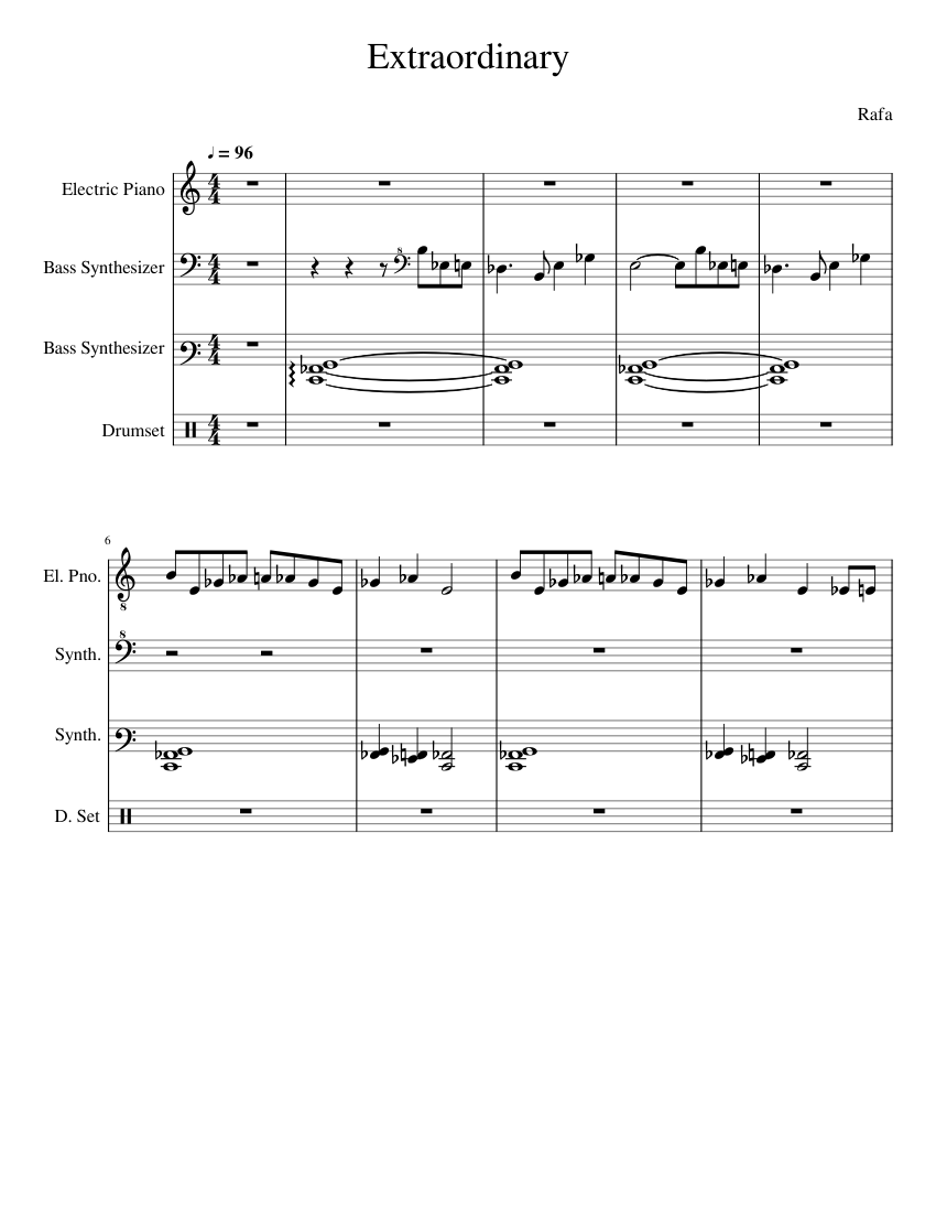 Extraordinary Sheet Music for Piano, Bass guitar, Drum group (Mixed ...