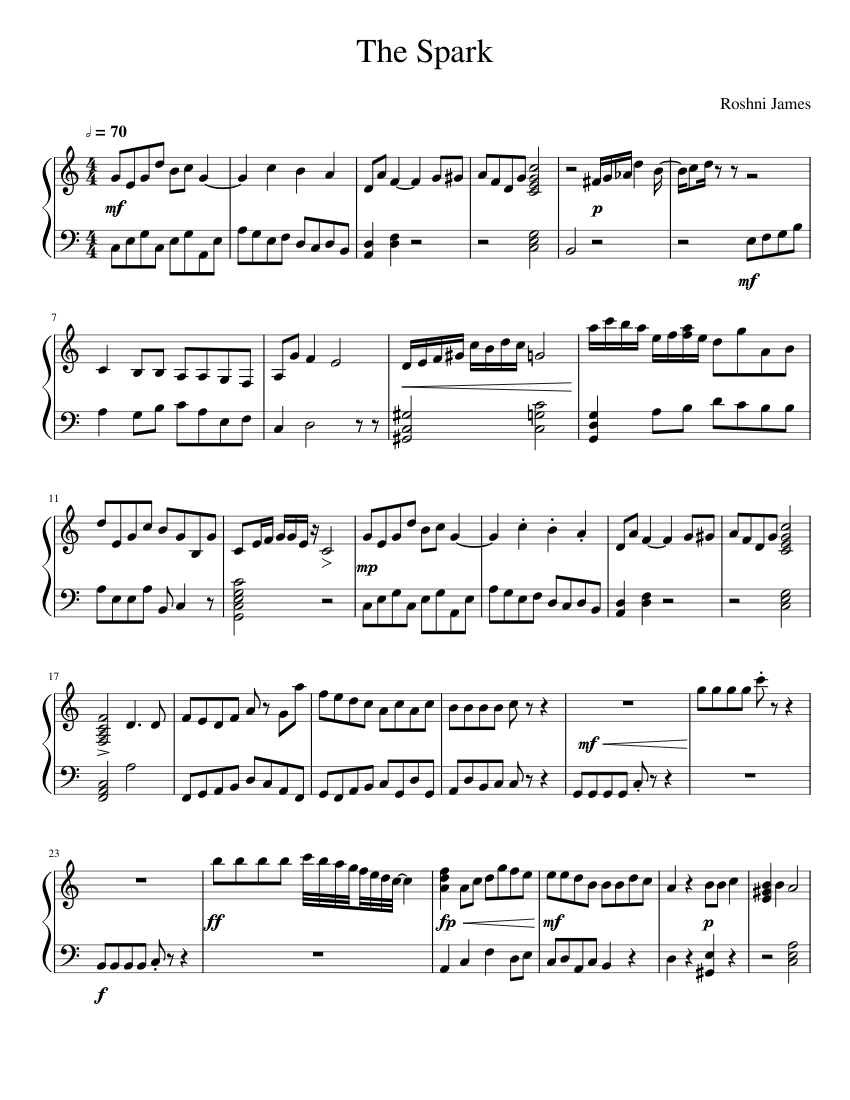 The_Spark Sheet Music for Piano (Solo) | MuseScore.com