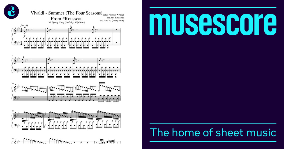 Summer (from The Four Seasons) – Antonio Vivaldi Sheet Music for Piano ...
