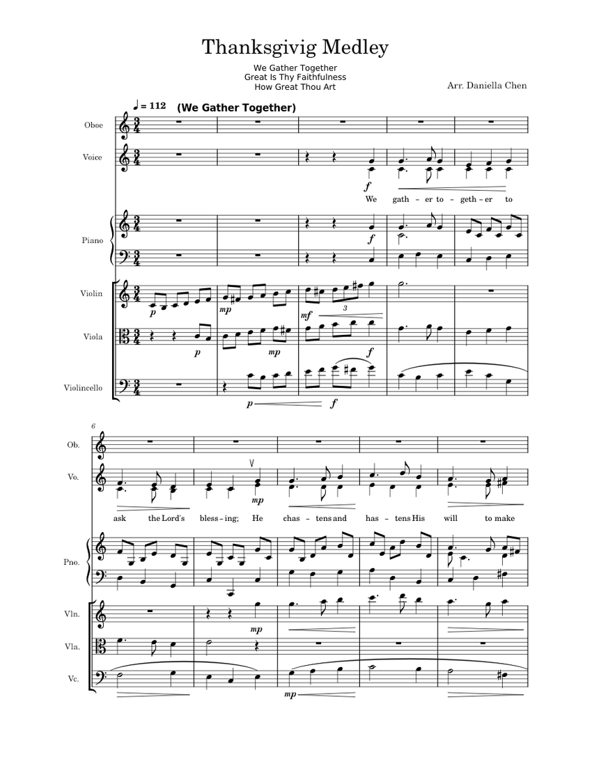 Thanksgiving Medley (We Gather Together, Great Is Thy Faithfulness, How ...