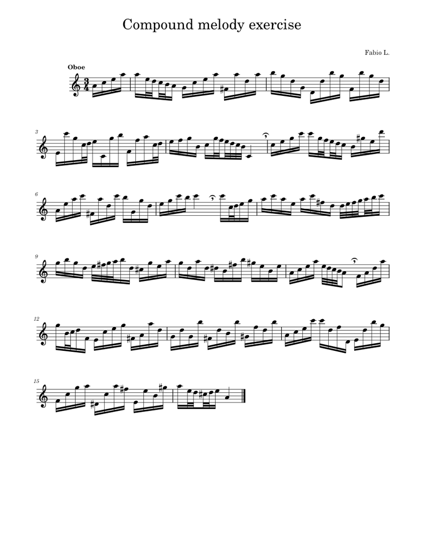 Compound melody exercise Sheet music for Viola (Solo) | Musescore.com