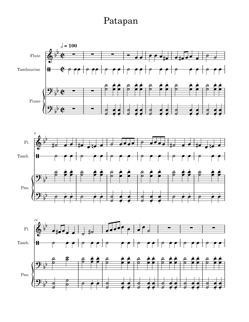 Patapan - piano tutorial