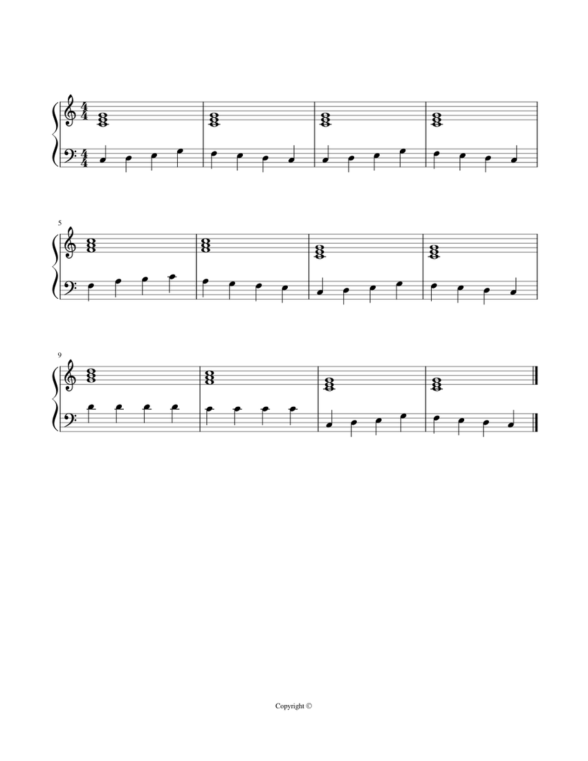 simple 12 bar blues exercise Sheet Music for Piano (Solo) Easy ...