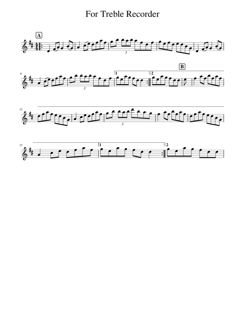 For Treble Recorder Sheet music for Piano (Solo) Easy | Musescore.com