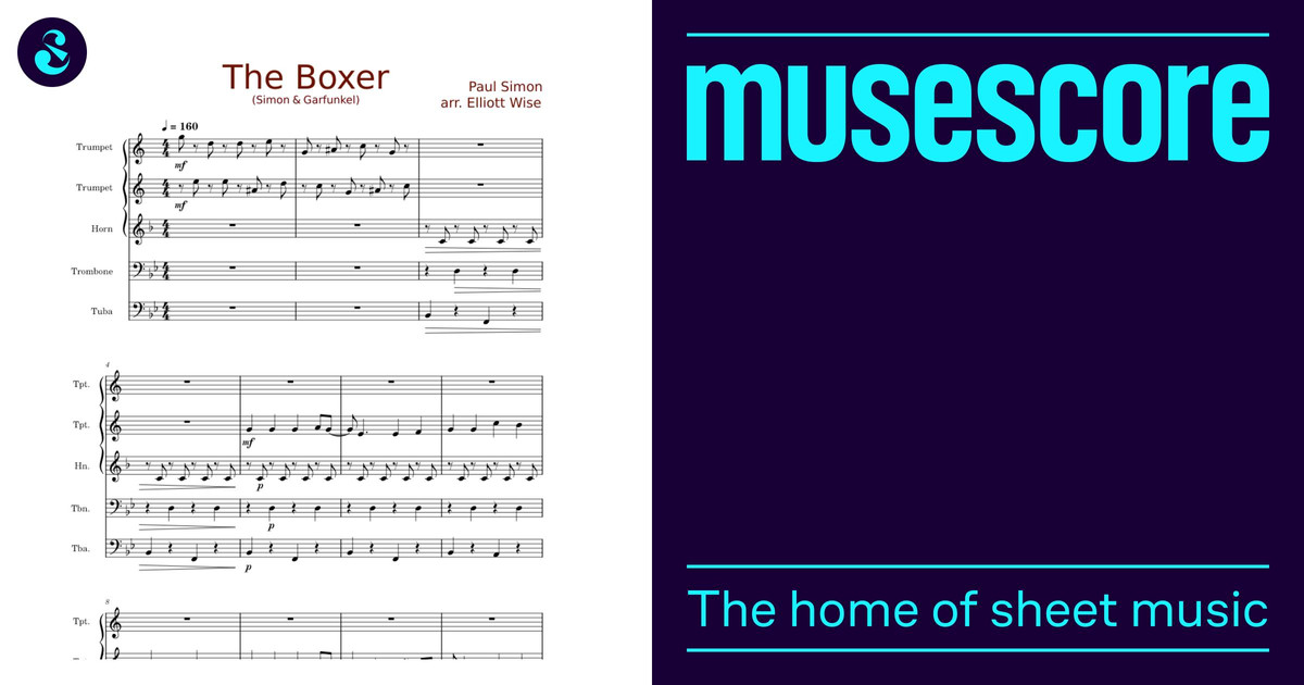 The boxer – Simon & Garfunkel Sheet music for Trombone, Tuba, French ...