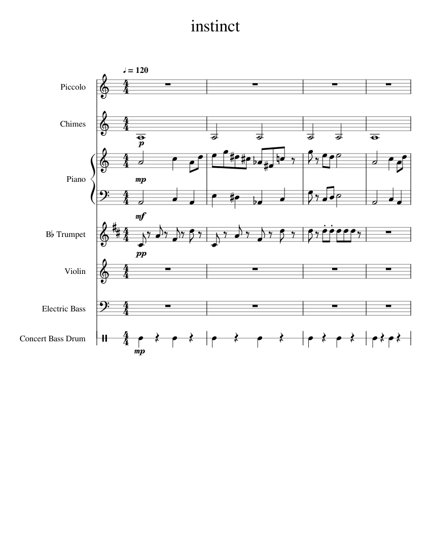 instinct Sheet music for Piano, Flute piccolo, Trumpet in b-flat ...