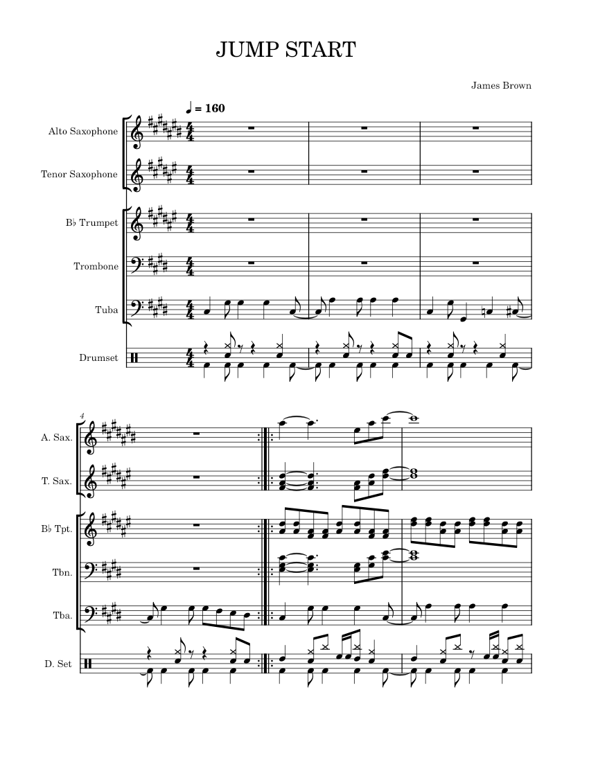 JUMP START Sheet Music for Trombone, Tuba, Saxophone alto, Saxophone ...