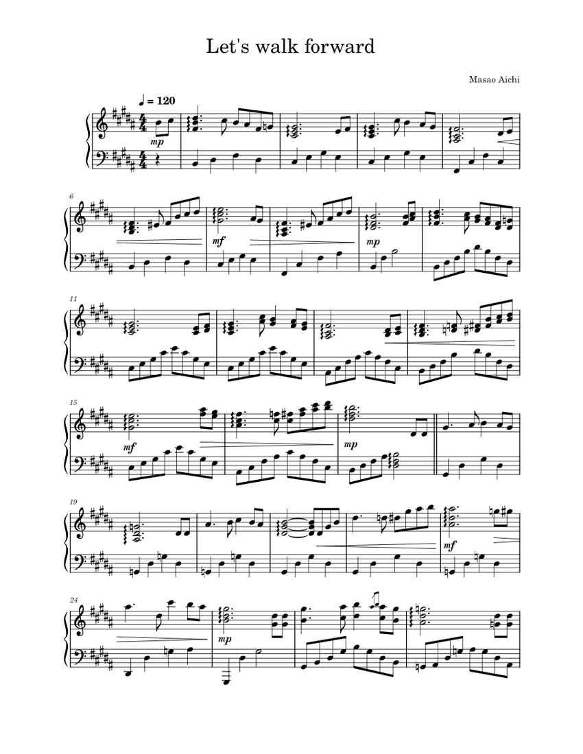 Let's walk forward Sheet music for Piano (Solo) | Musescore.com