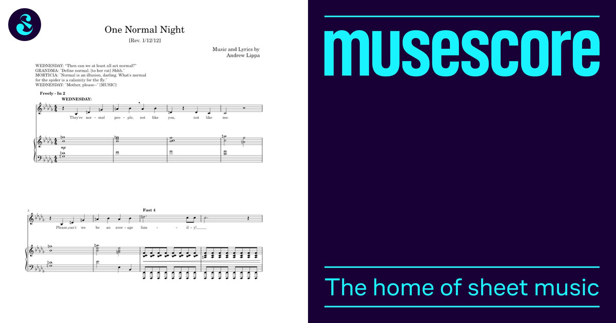 One Normal Night - Andrew Lippa Sheet Music for Piano, Synthesizer ...
