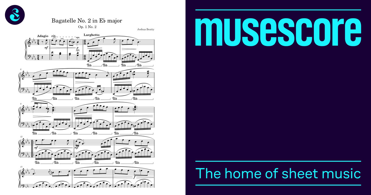 Bagatelle No. 2 in E♭ major – Joshua Beatty Sheet music for Piano (Solo ...
