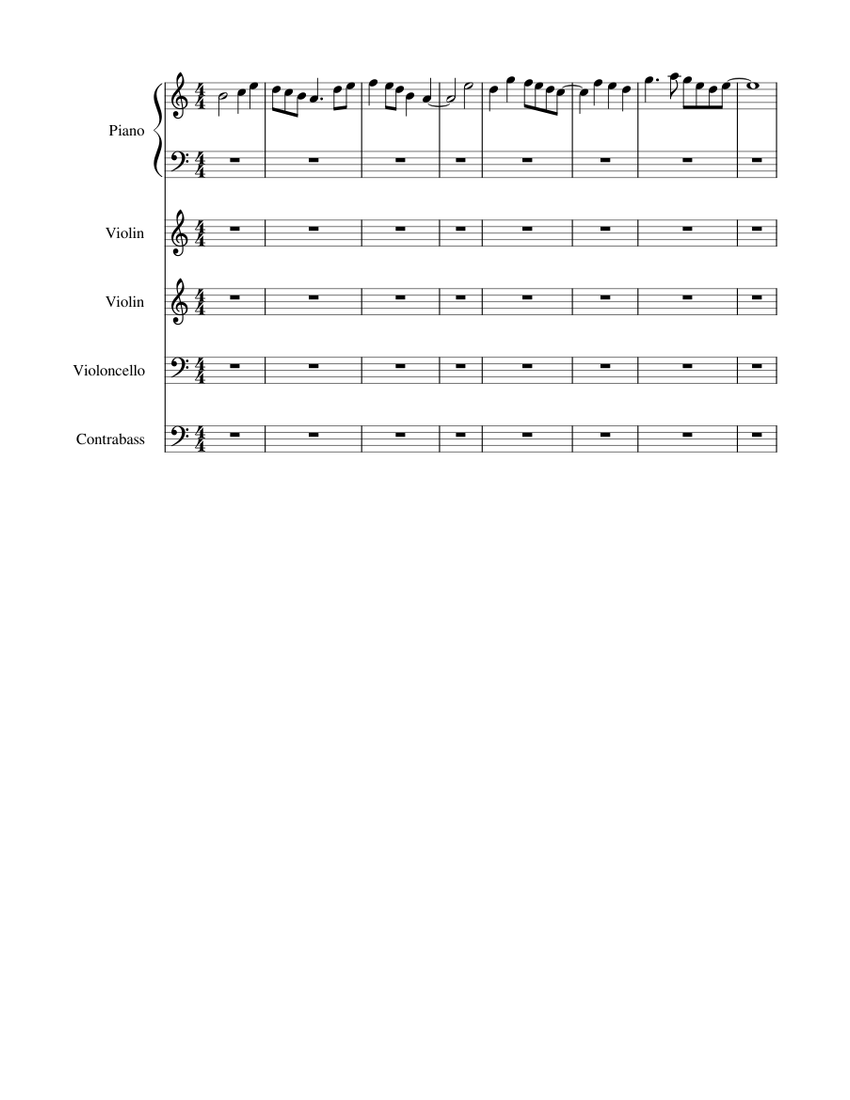 pdp re8 melody Sheet music for Piano, Contrabass, Violin, Cello ...