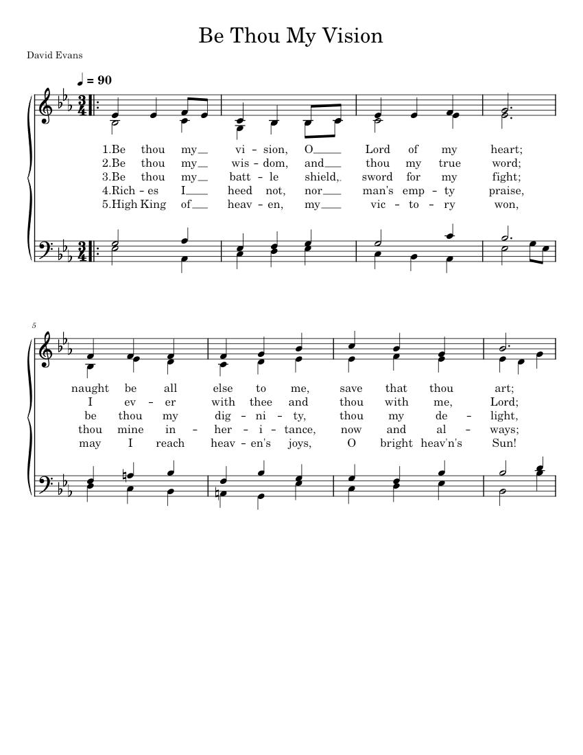Be Thou My Vision Sheet music for Piano (SATB) Easy | Musescore.com