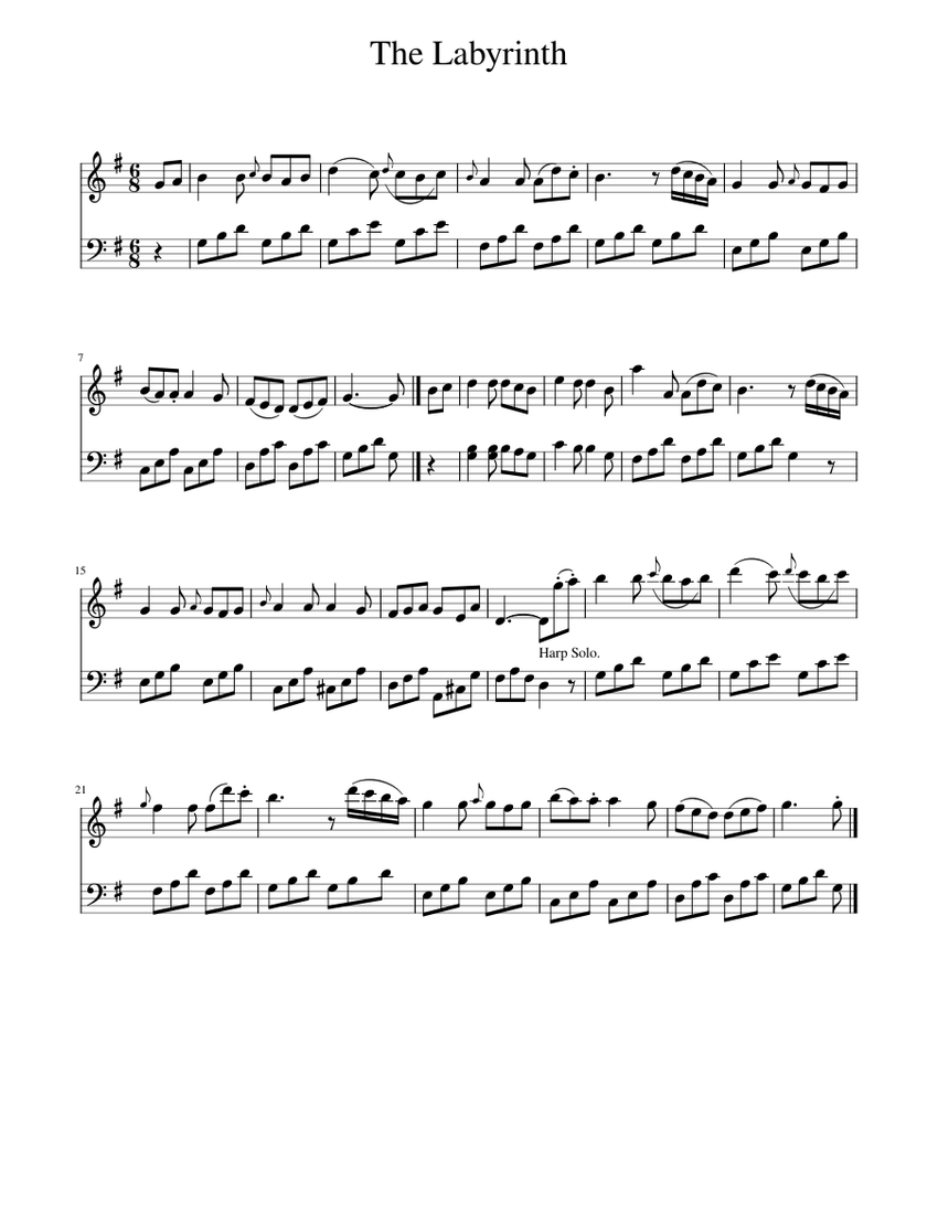 The Labyrinth Sheet Music for Piano (Piano Duo) | MuseScore.com