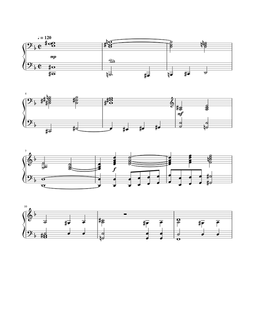 AM I NOT MERCIFUL gladiator Sheet Music for Piano (Solo) Easy ...