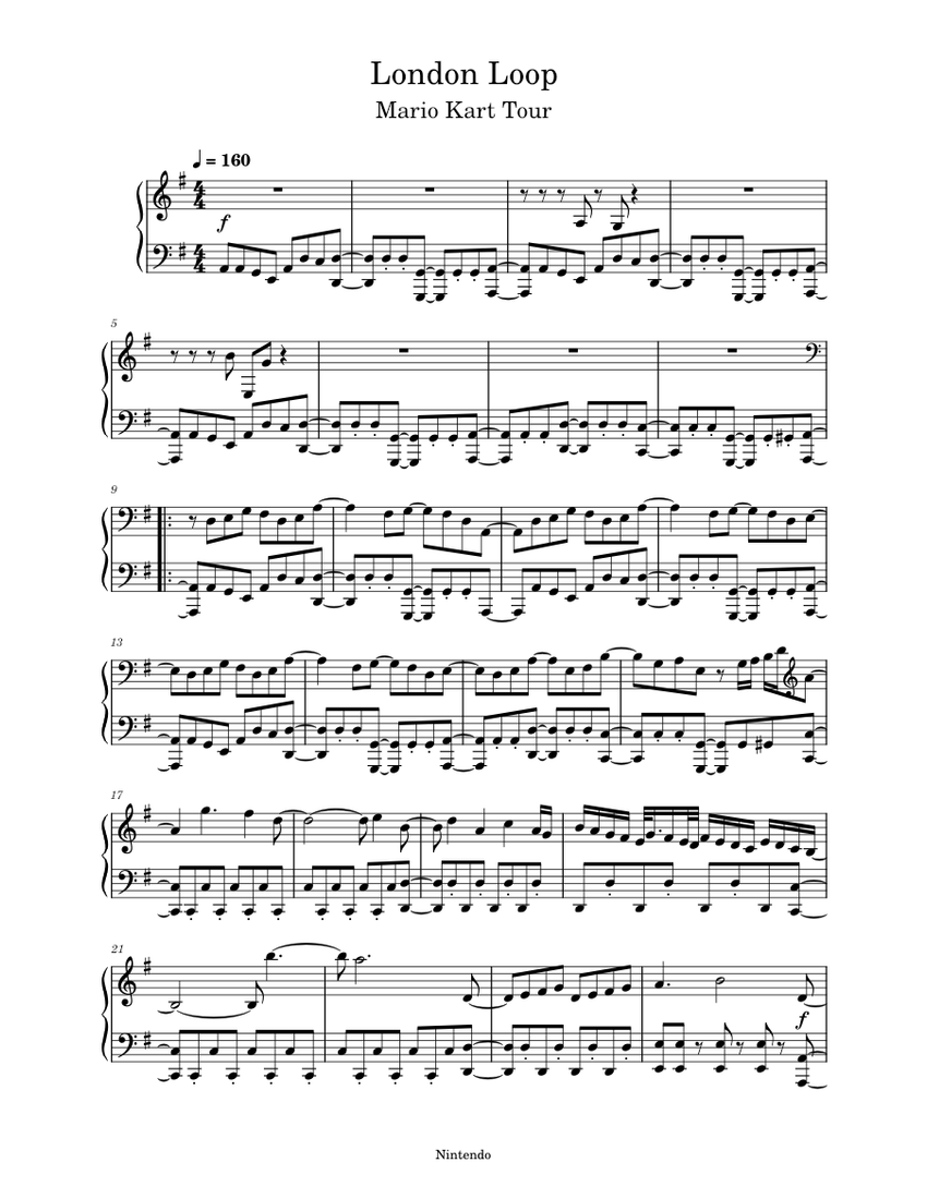 London Loop Sheet Music for Piano (Solo) | MuseScore.com