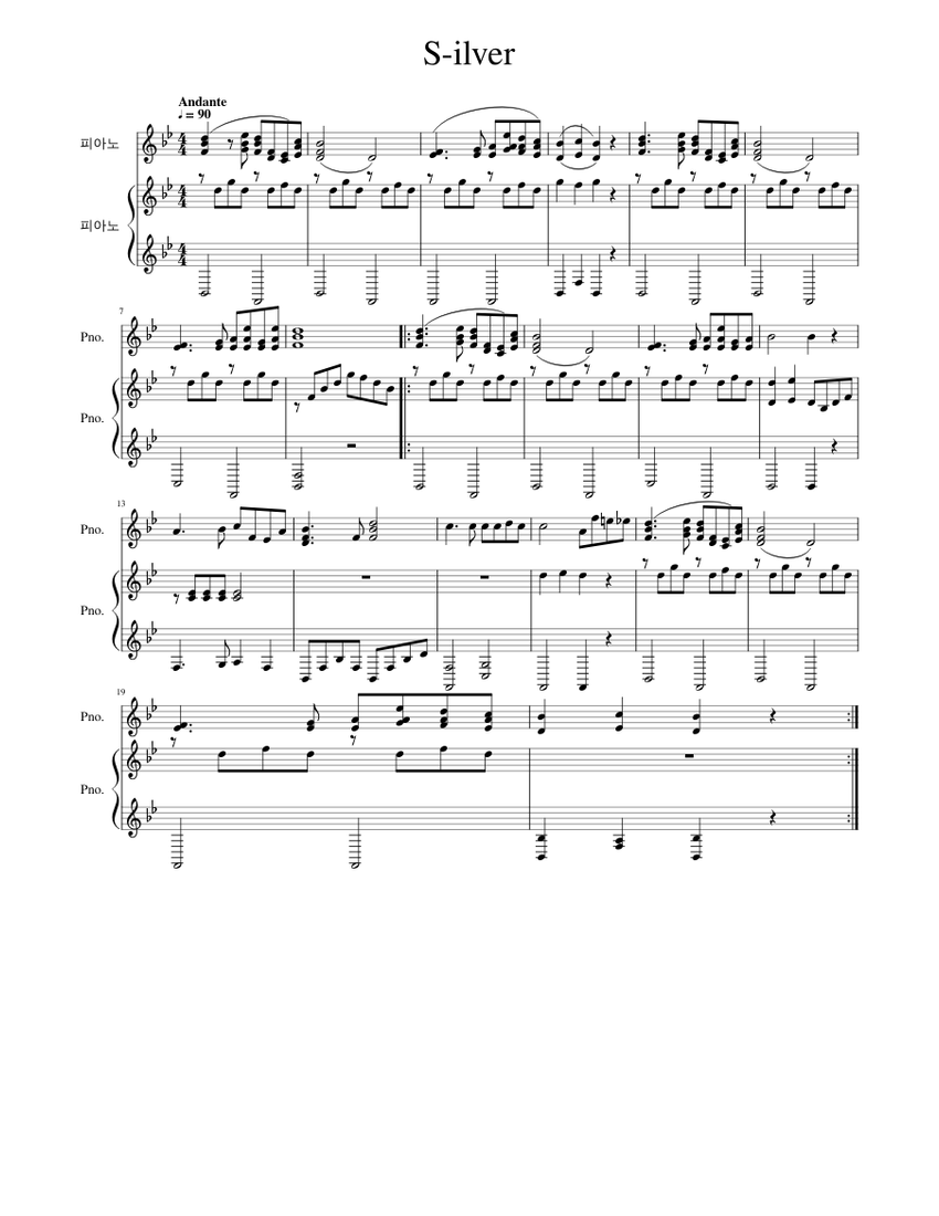 Silver Sheet music for Piano (Solo) | Musescore.com