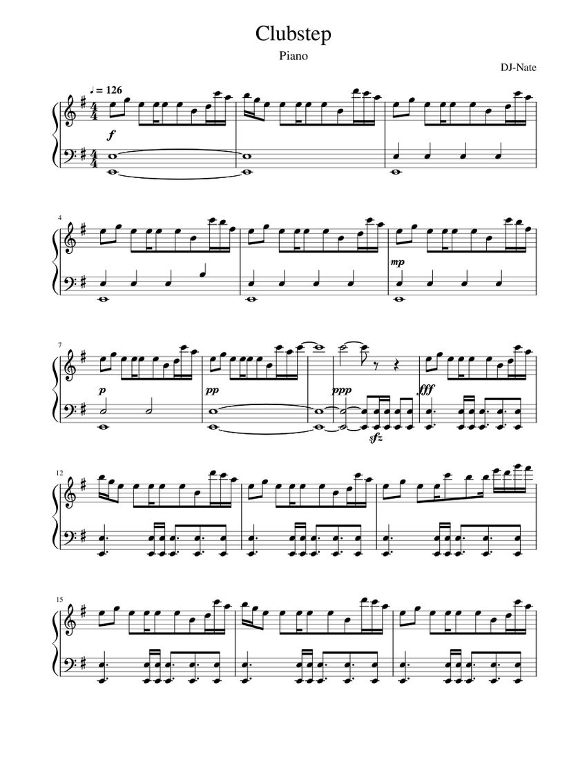 Clubstep Sheet music for Piano (Solo) | Musescore.com