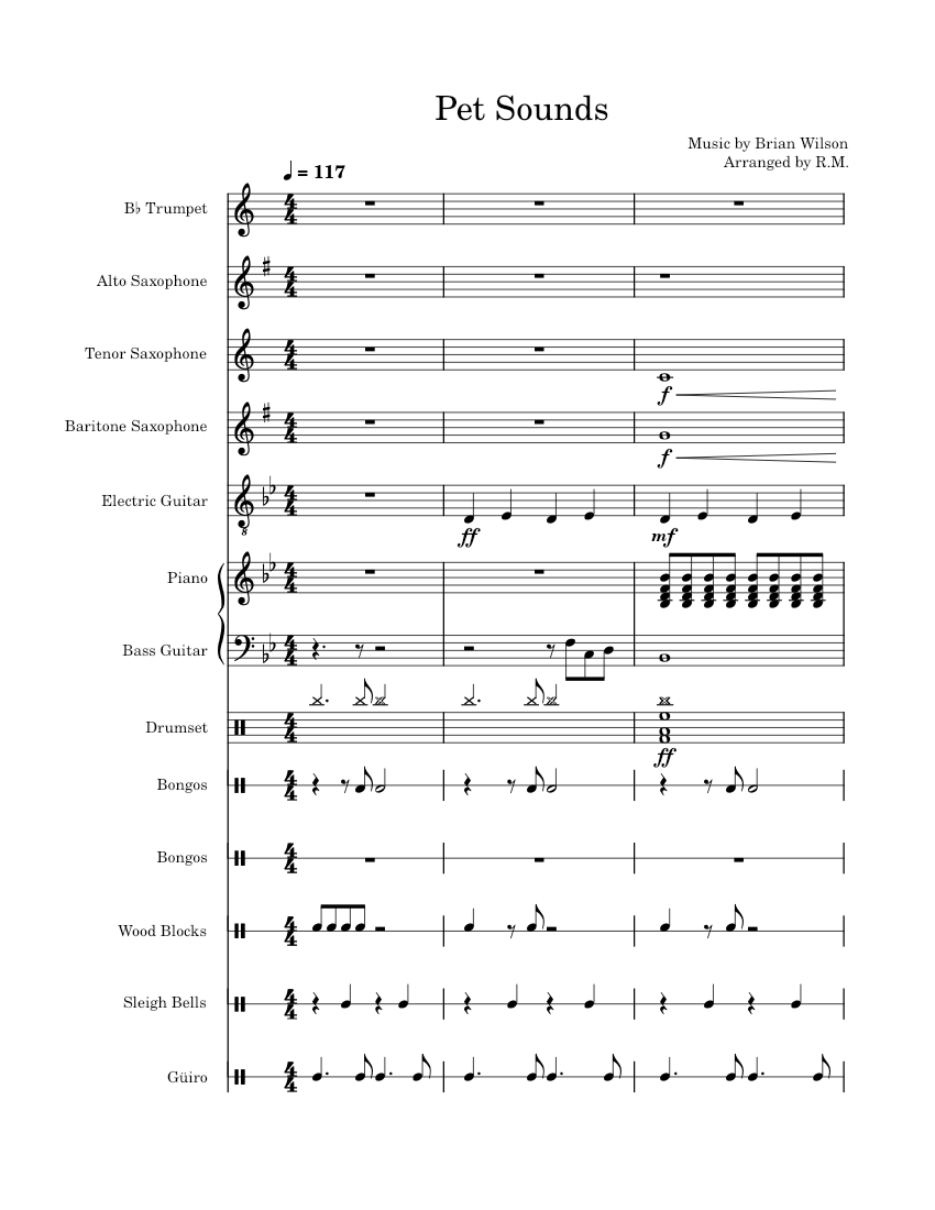Pet Sounds – Brian Wilson Pet Sounds Sheet music for Piano, Saxophone ...
