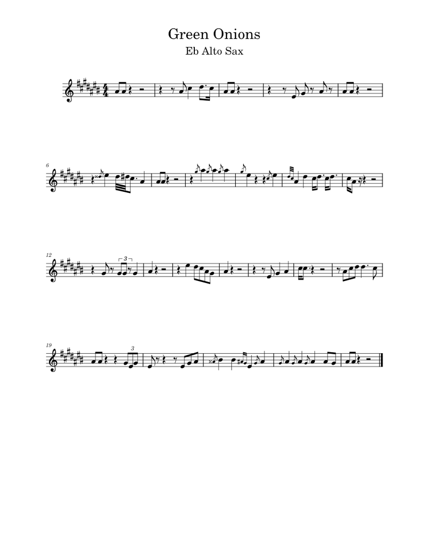 Green onions – Booker T. & the M.G.'s Green Onions Sheet music for ...