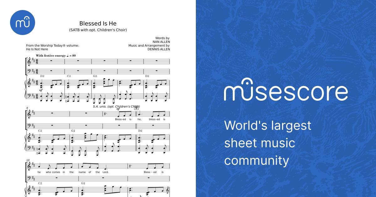 Blessed Is He - NAN ALLEN Sheet music for Piano (Mixed Trio ...