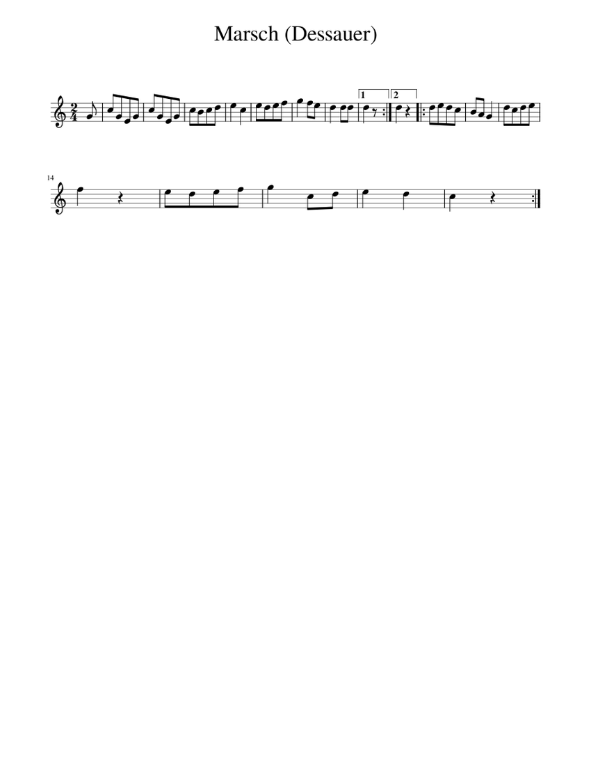 Marsch (Dessauer) Sheet music for Piano (Solo) | Musescore.com
