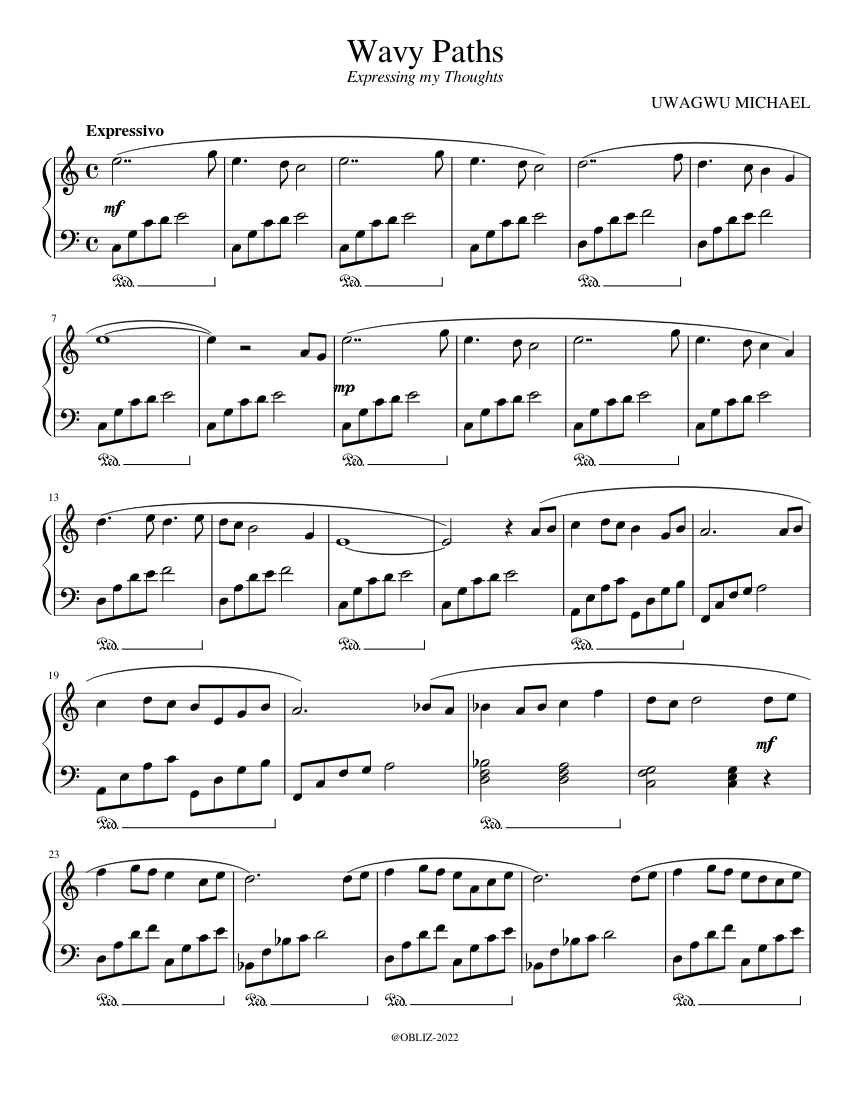 Wavy Paths Sheet music for Piano (Solo) Easy | Musescore.com